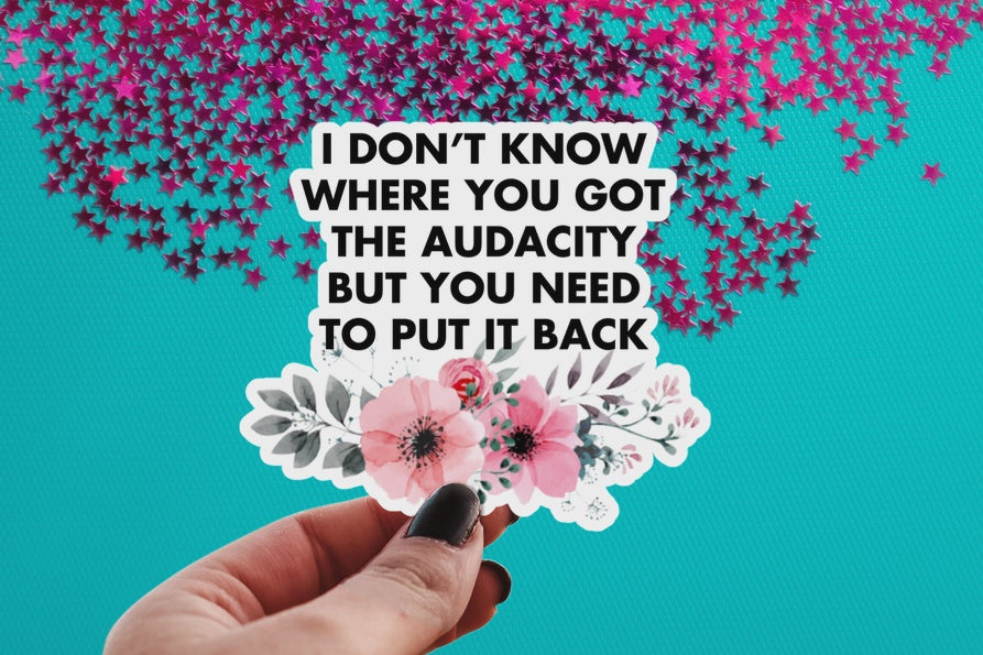 'I Don't Know Where You Got The Audacity' Sticker – Fabrications Ottawa