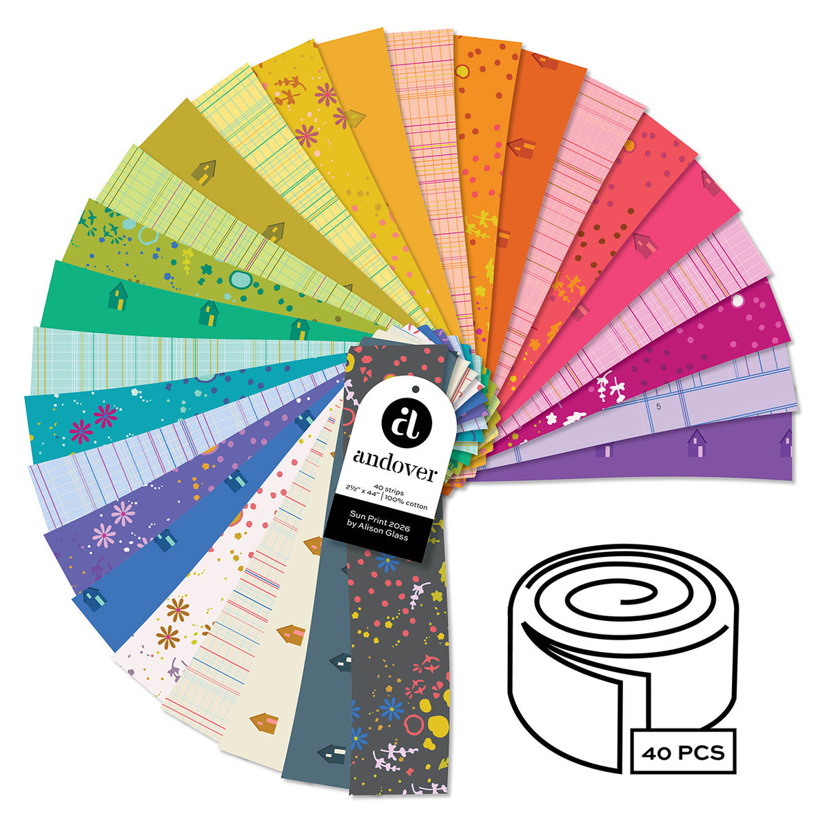 Alison Glass Sun Print Jelly Roll – Fabrications Ottawa