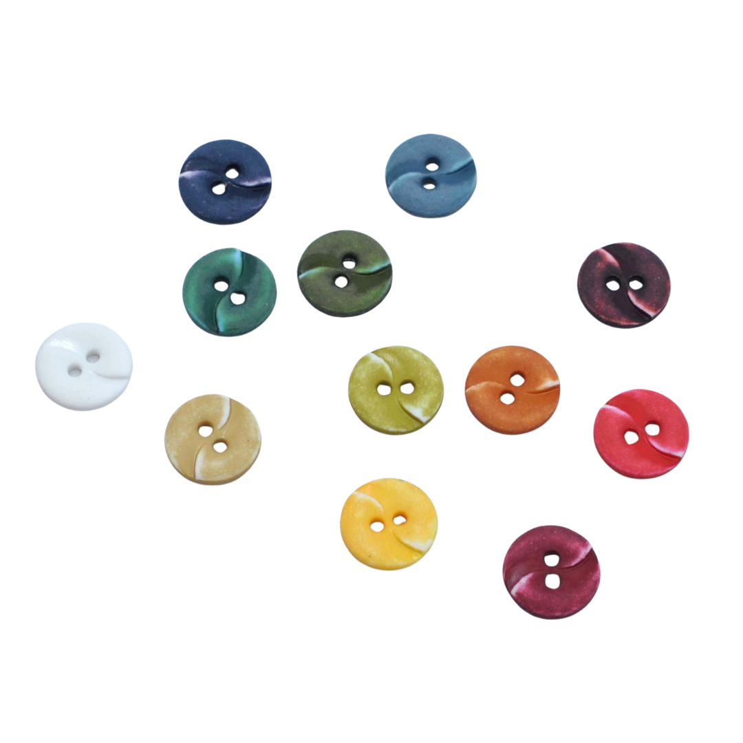 Matte Wave 2-Hole Buttons 13mm - Assorted Colours – Fabrications Ottawa