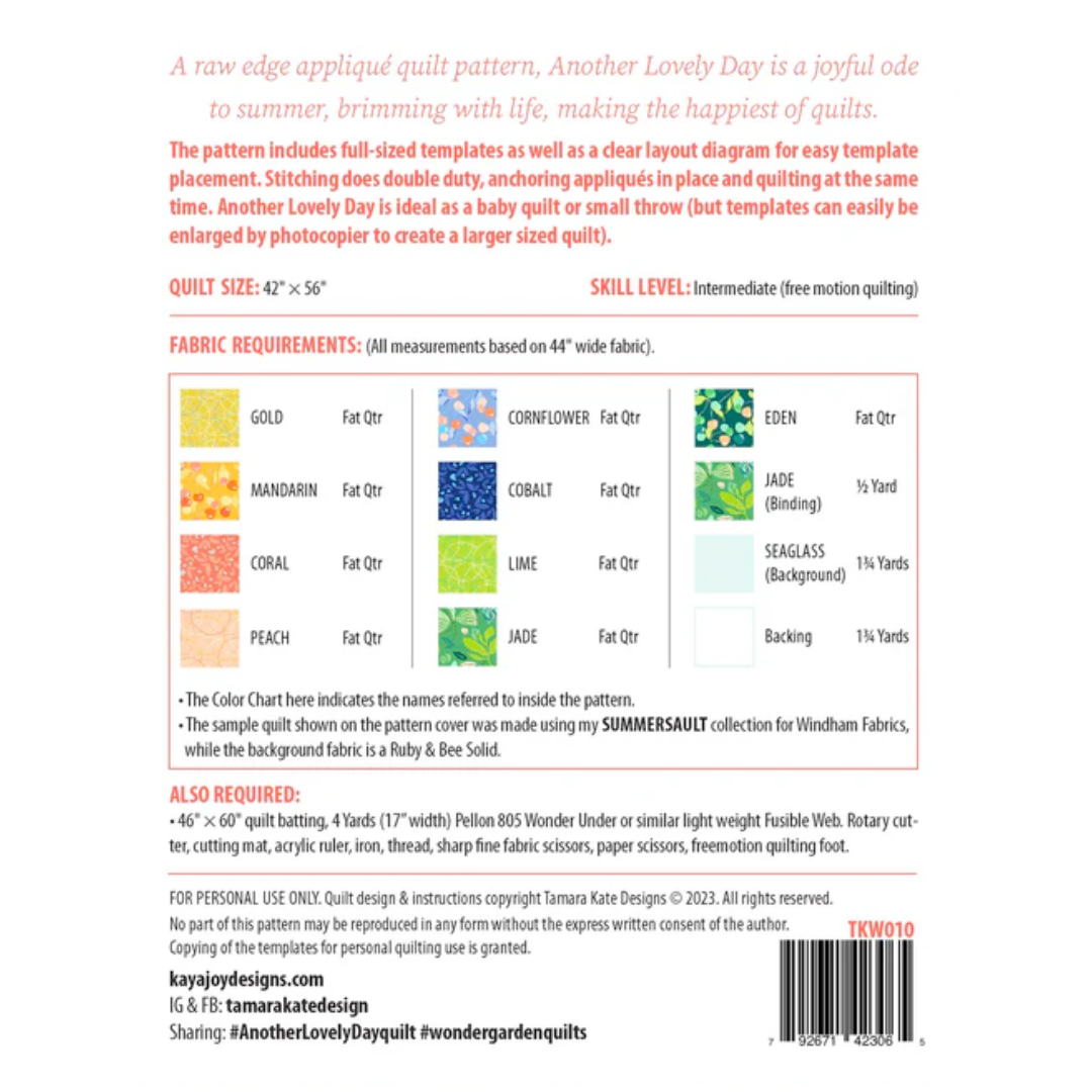 Tamara Kate Design Another Lovely Day Quilt Pattern – Fabrications Ottawa