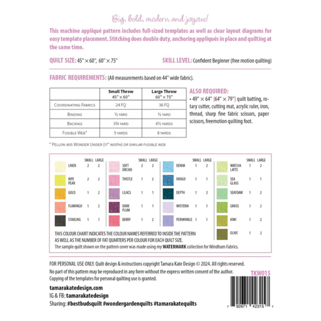 Tamara Kate Design Best Buds Quilt Pattern – Fabrications Ottawa