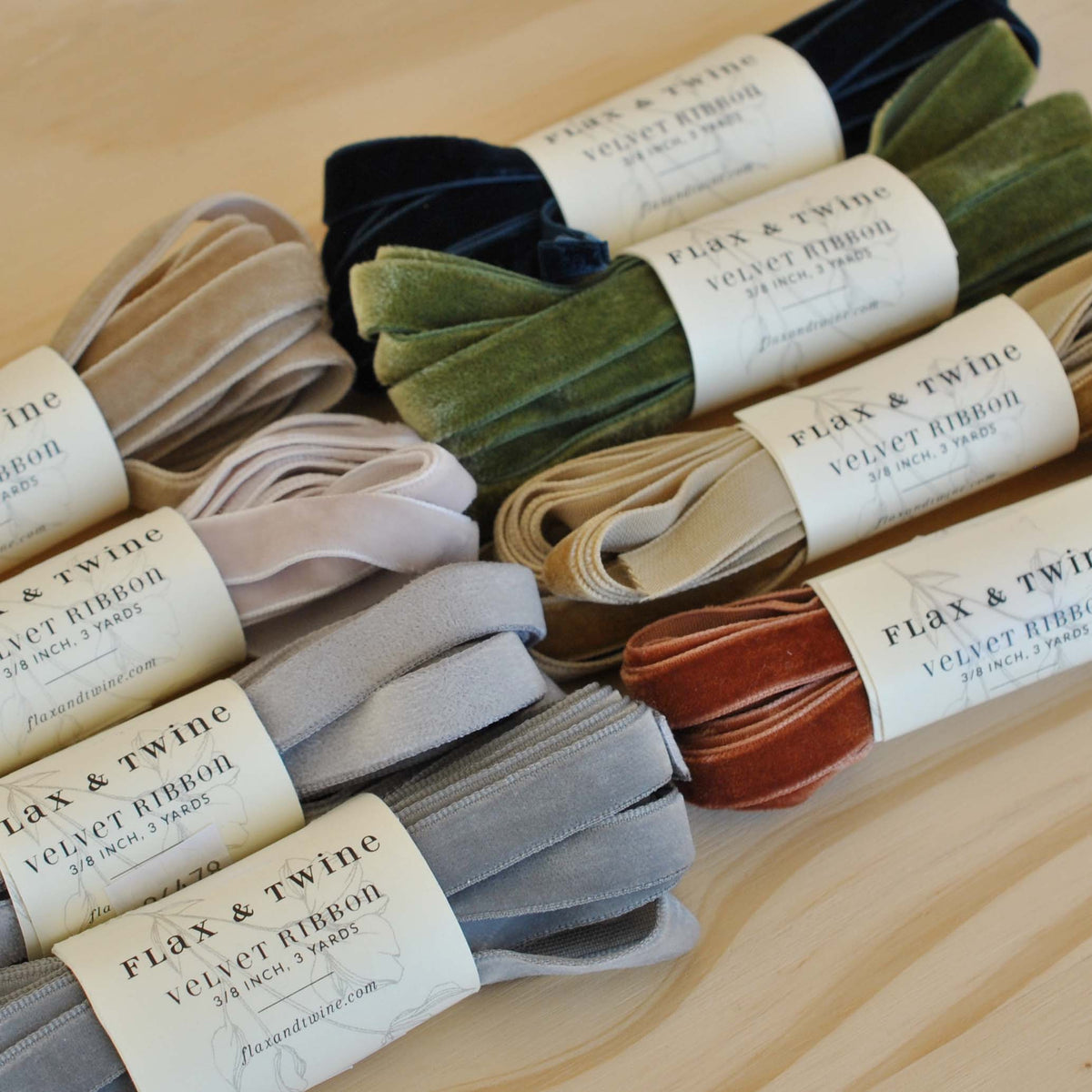 3/8" Velvet Ribbon in 3 Yard Bundle- Assorted Colours – Fabrications Ottawa