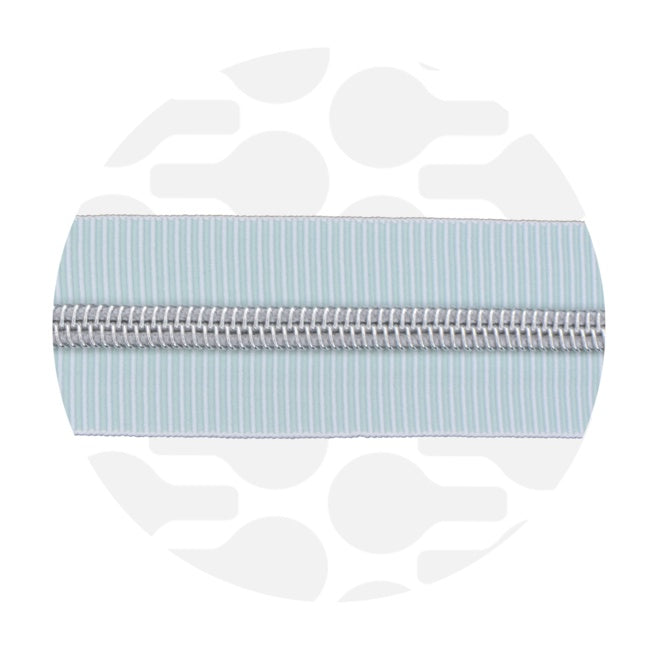 #5 Zipper Tape Precut in 1m Length Minty Striped - Various Coils ...